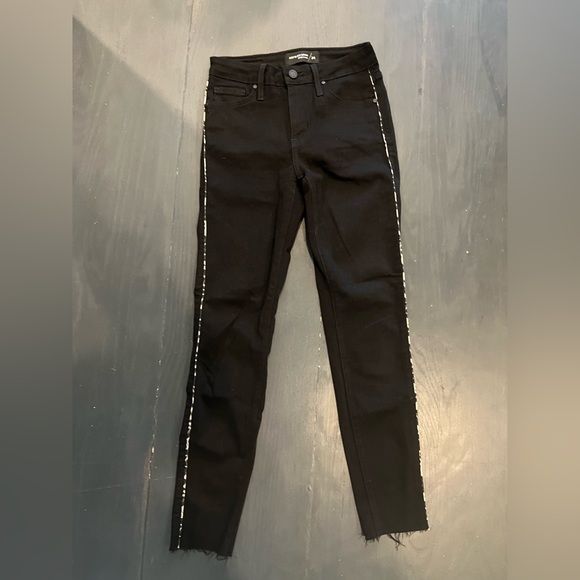Just Black | Jeans | Just Black Denim Black Jeans With Leopard Print ...